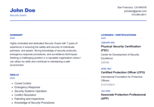 Top Security Guard Skills for Resume - ResumeKit