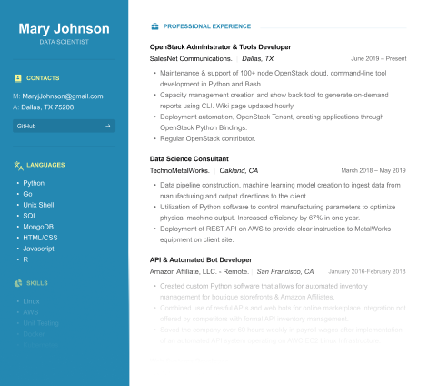Data Scientist Resume Sample and Tips from HR Pros