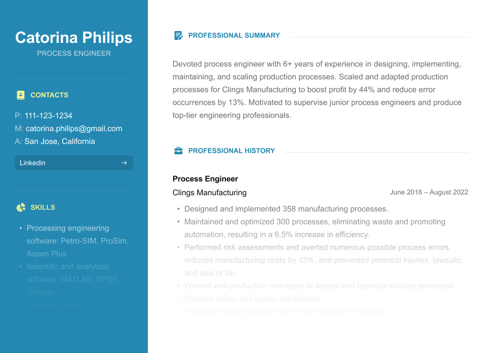 How to Prepare a Process Engineer Resume