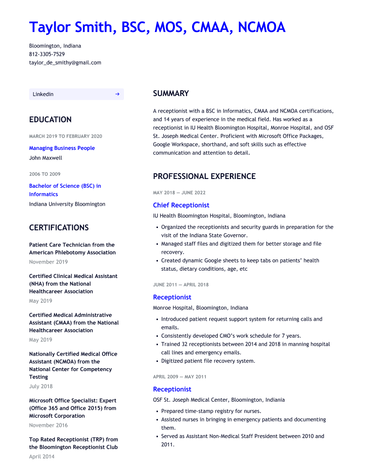 Receptionist Resume Advice From Hr Pros