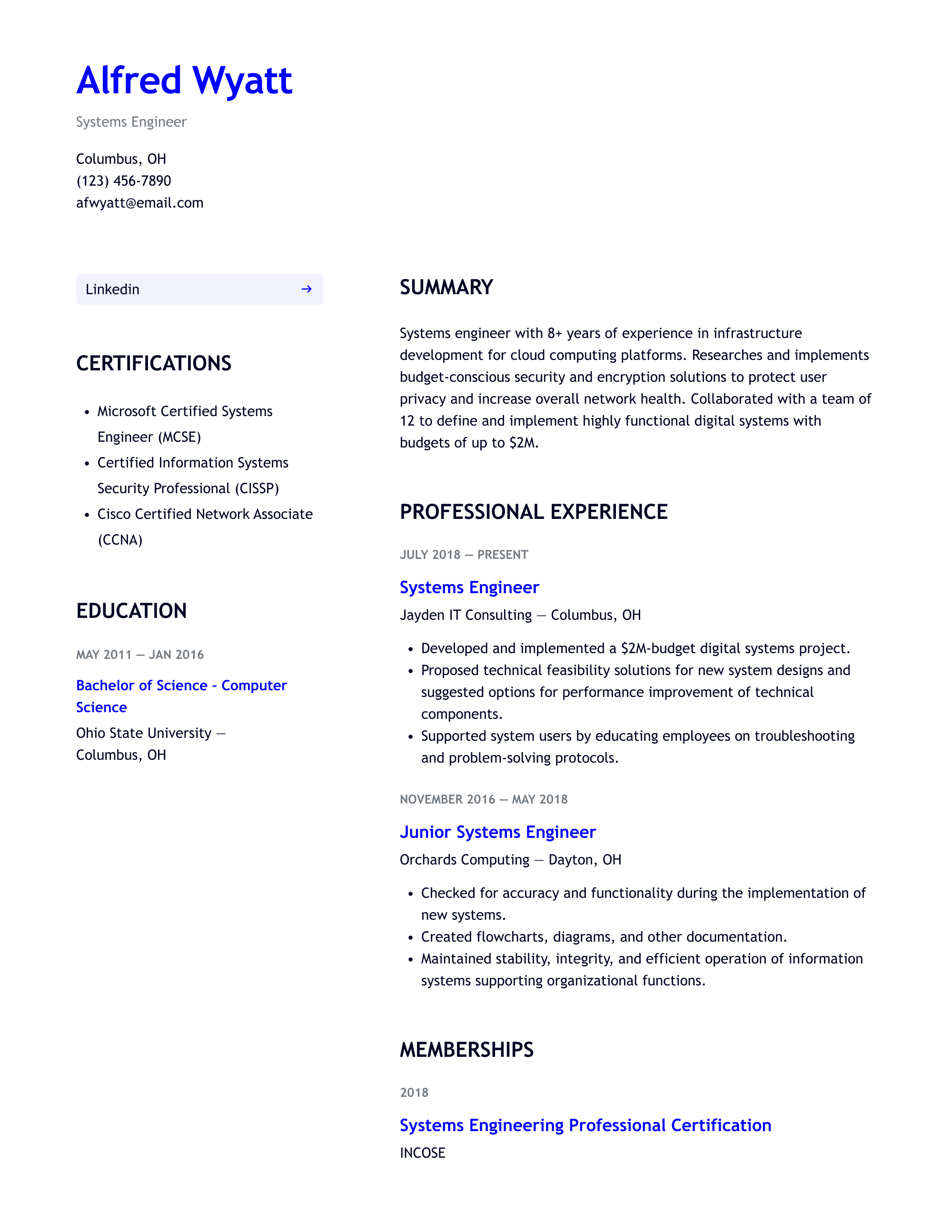 Systems Engineer Resume Sample and Tips from HR Pros